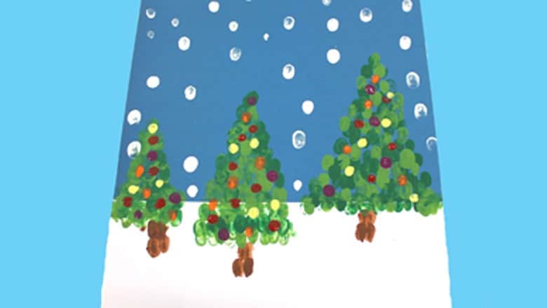 Fingerprint Christmas Tree Kid Craft to Make: Easy Christmas Craft - A ...