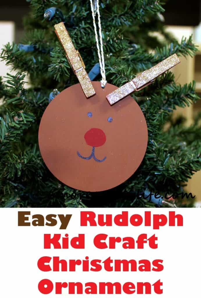Rudolph Ornament - Christmas Kid Craft - A More Crafty Life