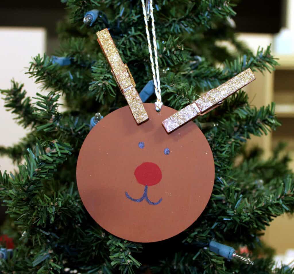 Rudolph Ornament - Christmas Kid Craft - A More Crafty Life