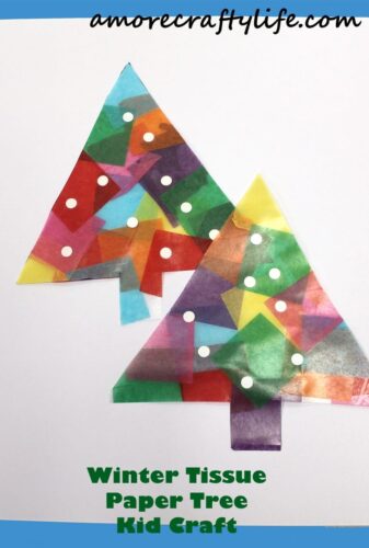 Tissue Paper Christmas Tree Kid Craft - A More Crafty Life