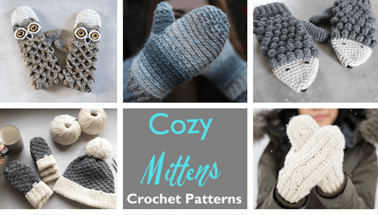 13 Crochet Mittens Patterns – Fingerless Gloves Great Cozy Gift - A ...