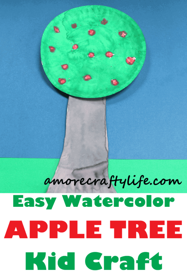 Paper Plate Apple Tree Kid Craft - Fall Fun - A More Crafty Life