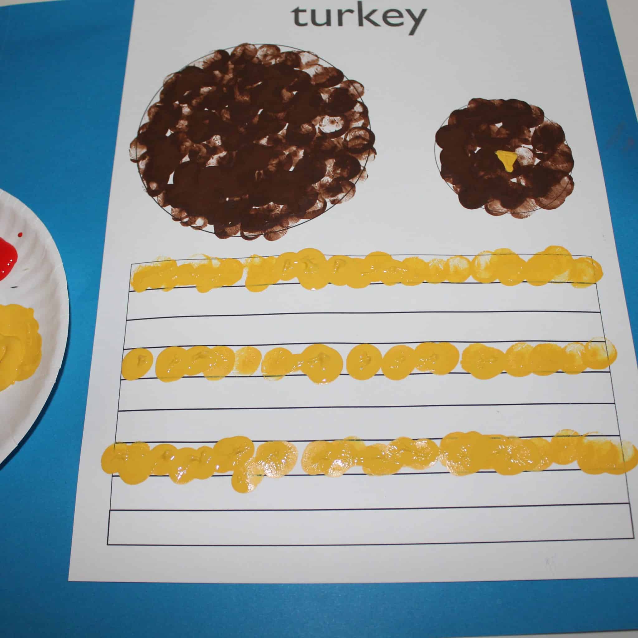 Fingerprint Turkey Kid Craft - Free Printable - A More Crafty Life