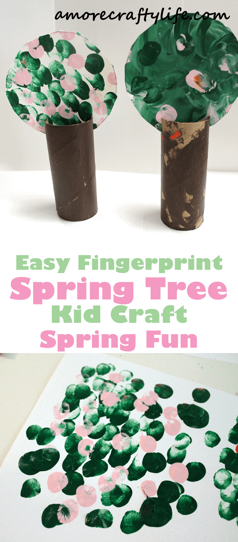 Fun Fingerprint Spring Tree Craft for Kids - Cherry Blossom - A More ...