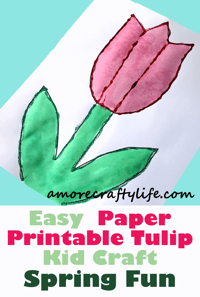 Printable Tulip Template Craft for Kids - A More Crafty Life