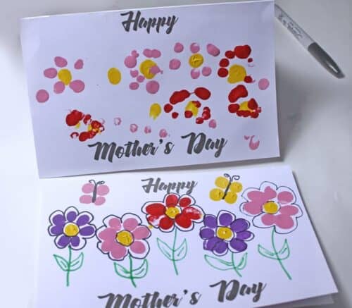 Printable Fingerprint Mother's Day Card - Handmade Gift - A More Crafty ...