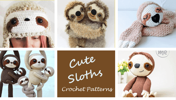 11 Adorable Crochet Sloth Patterns - Stuffed Toys - A More Crafty Life