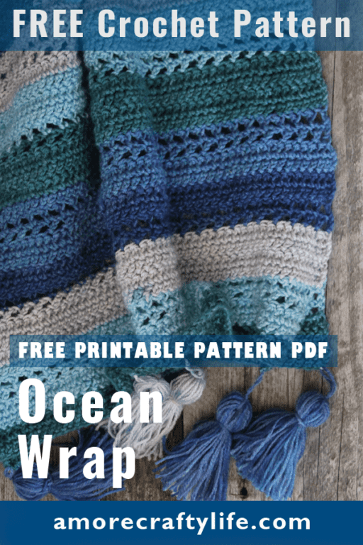Ocean Crochet Wrap Pattern Free Printable PDF - A More Crafty Life