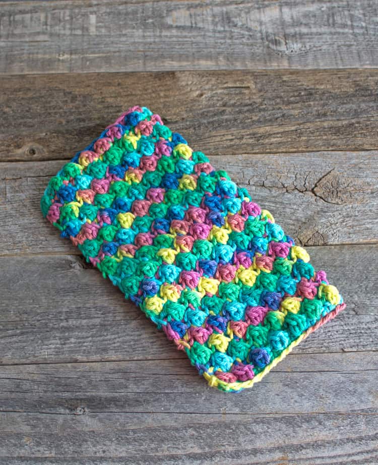 Easy Colorful Berry Washcloth Crochet Pattern - A More Crafty Life