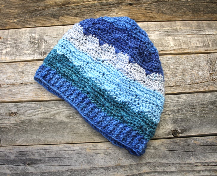 Beautiful Blue Waves Crochet Hat Free Pattern PDF - A More Crafty Life