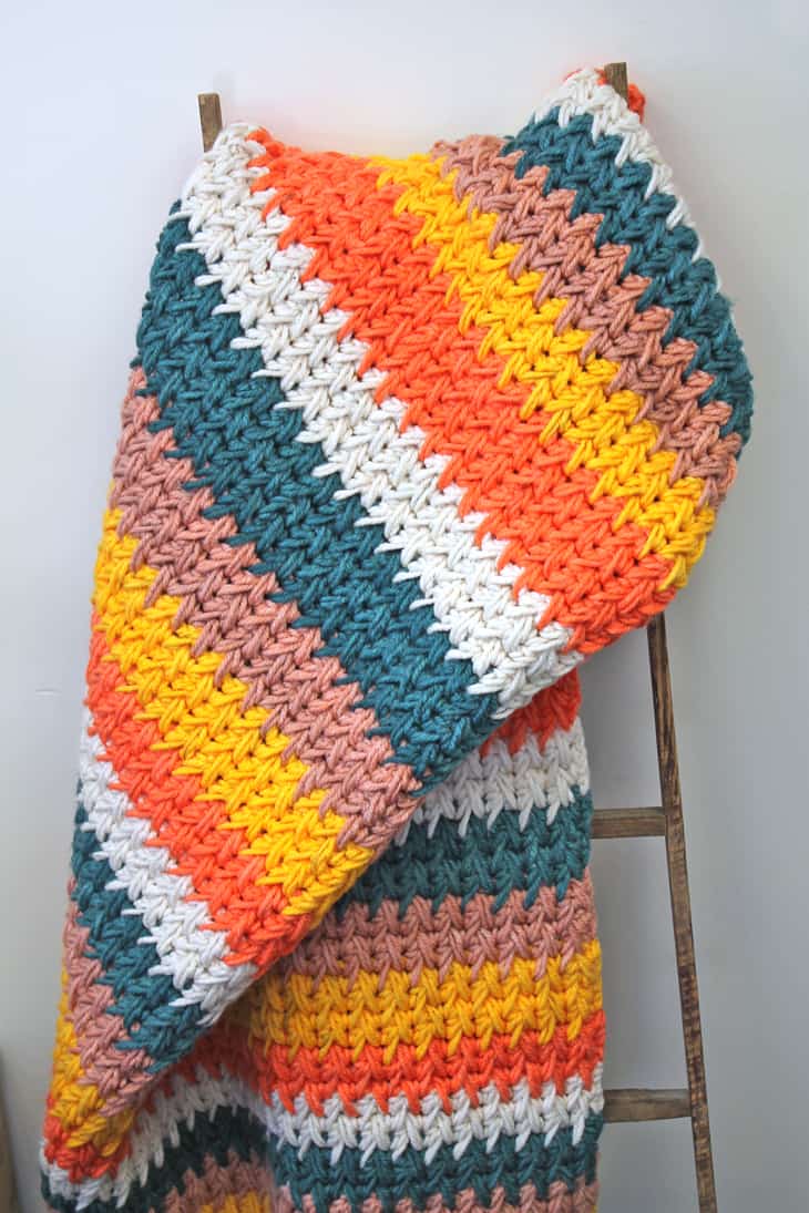 Triple Berry Chunky Crochet Throw Blanket - Soft & Cozy - A More Crafty ...