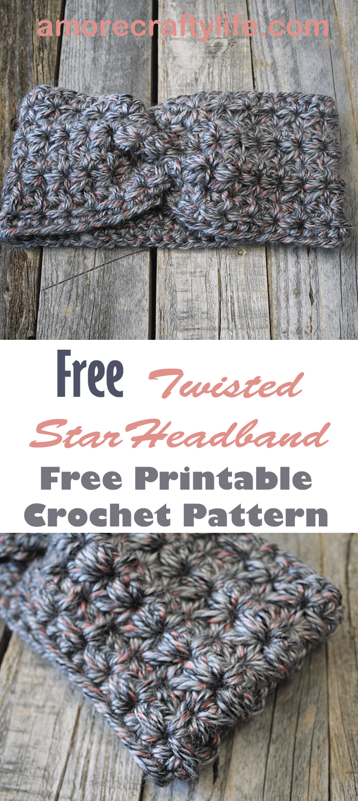 Quick Twisted Star Crochet Headband Pattern Free PDF - A More Crafty Life