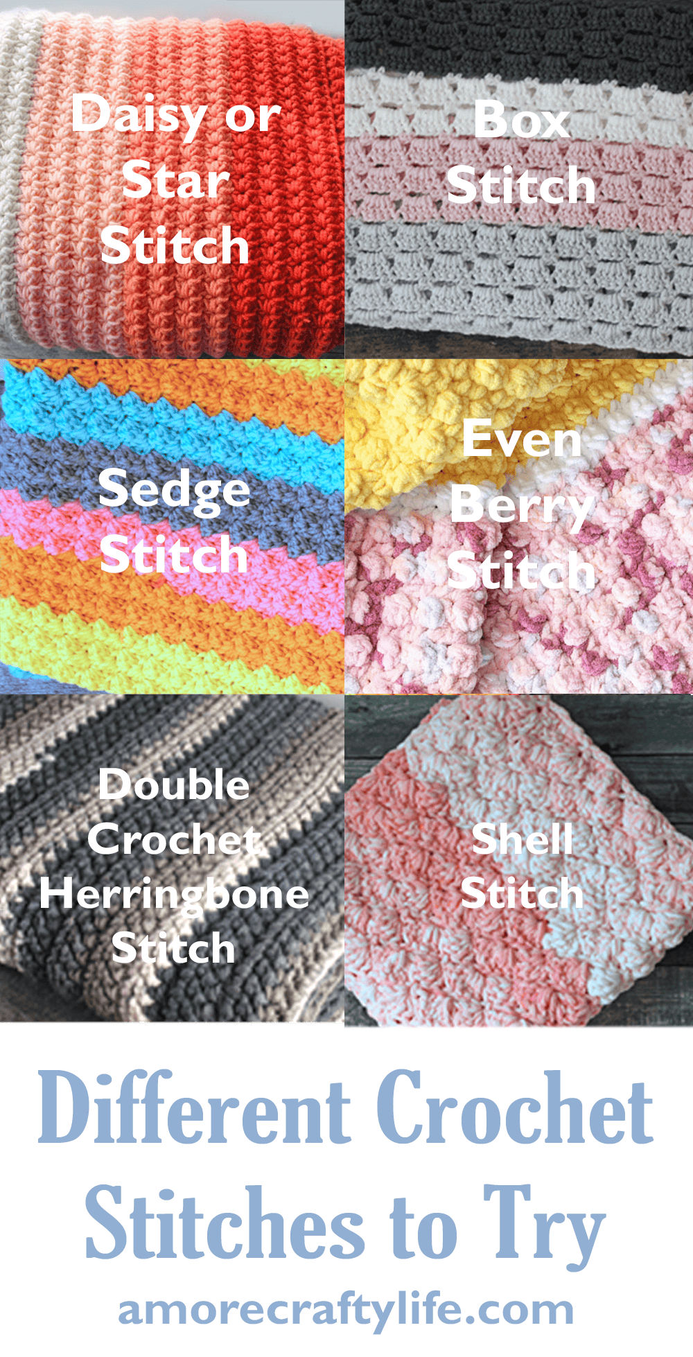 100 Different Types of Crochet Stitches Patterns with Pictures - A More ...