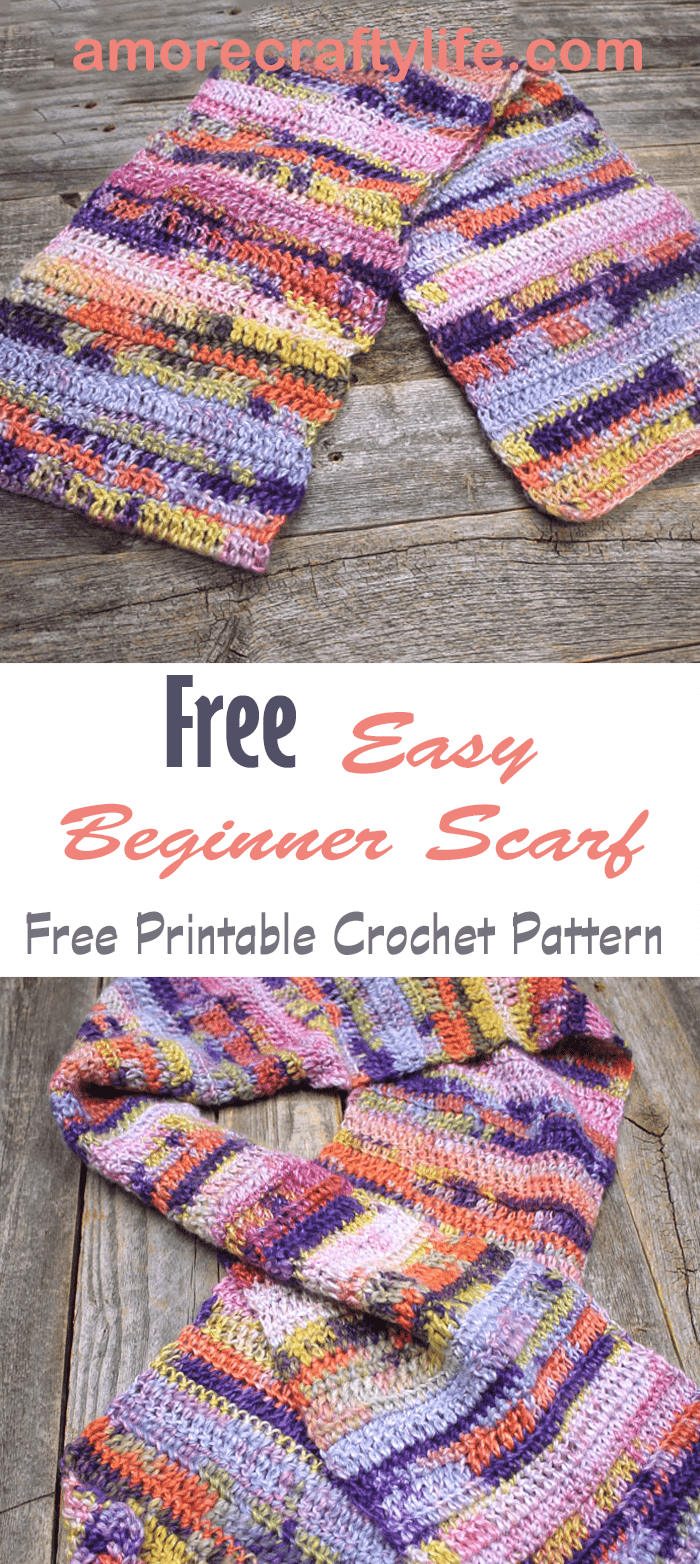 How to Crochet a Scarf - Basic Beginner Pattern - A More Crafty Life