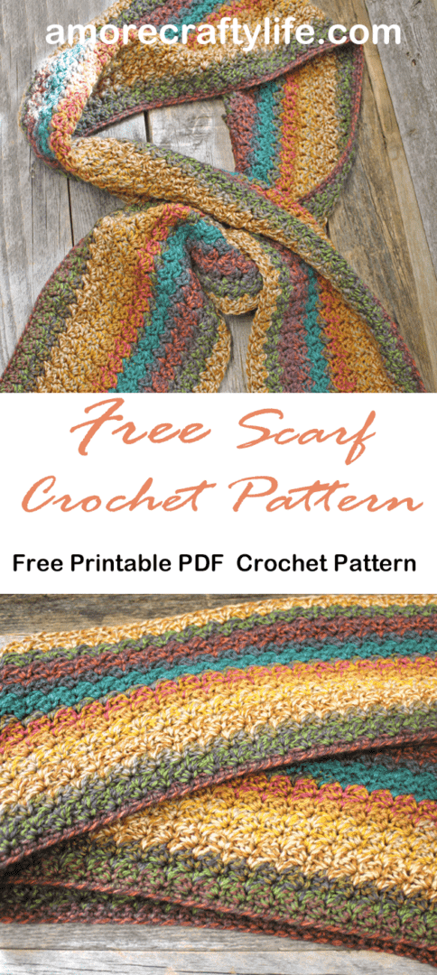 Free Striped Tweed Scarf Crochet Pattern - A More Crafty Life