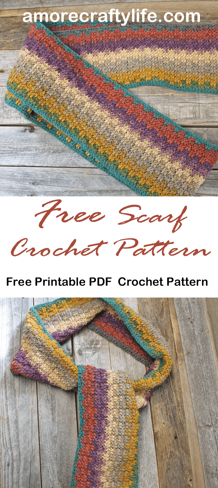 Free Up and Down Stripes Scarf Crochet Pattern - A More Crafty Life