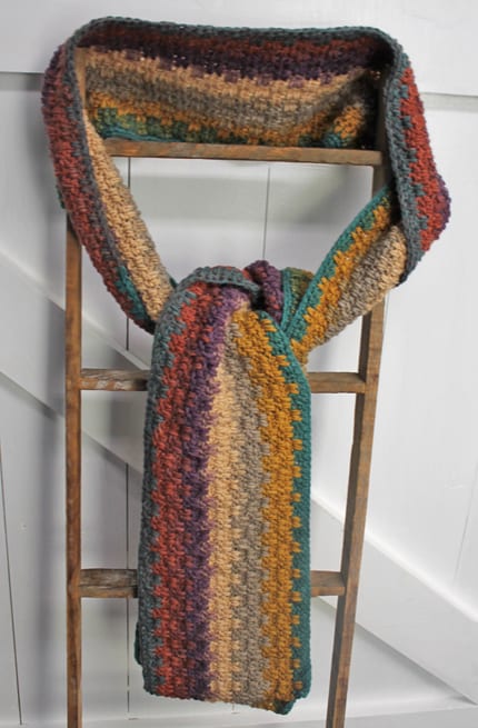 Free Up and Down Stripes Scarf Crochet Pattern - A More Crafty Life