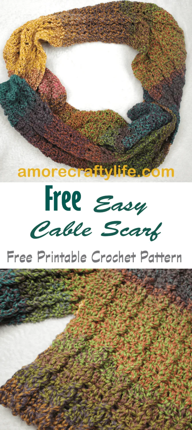 Free Twisted Lines Tweed Scarf Crochet Pattern - A More Crafty Life