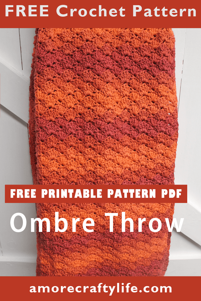 On Fire Ombre Shell Stitch Crochet Blanket Pattern - A More Crafty Life