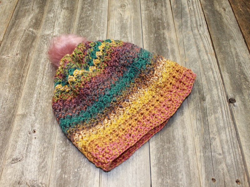 Colorful Tweed Free Crochet Hat Pattern - Worsted Weight Yarn - A More ...
