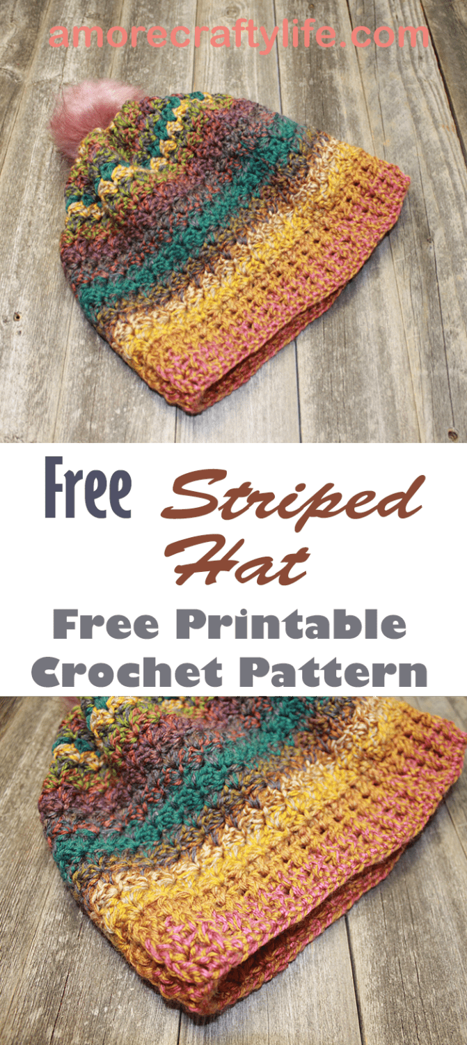 Colorful Tweed Free Crochet Hat Pattern - Worsted Weight Yarn - A More ...
