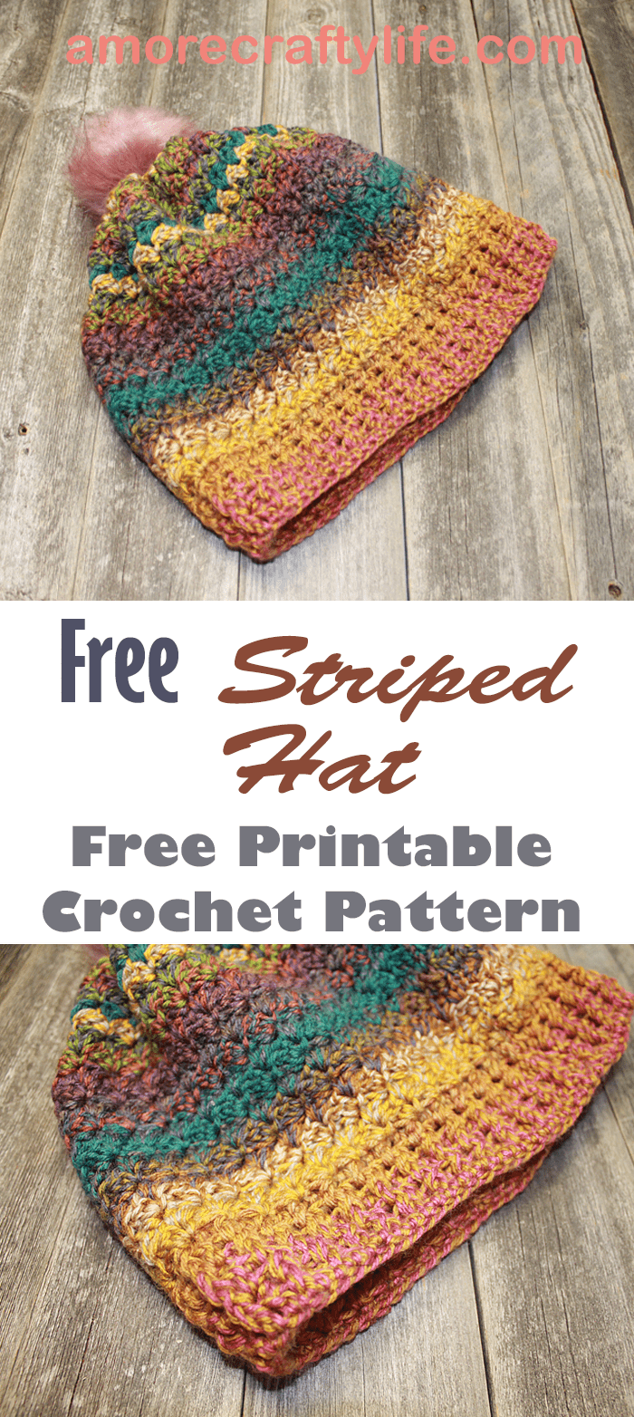 Colorful Tweed Free Crochet Hat Pattern - Worsted Weight Yarn - A More ...