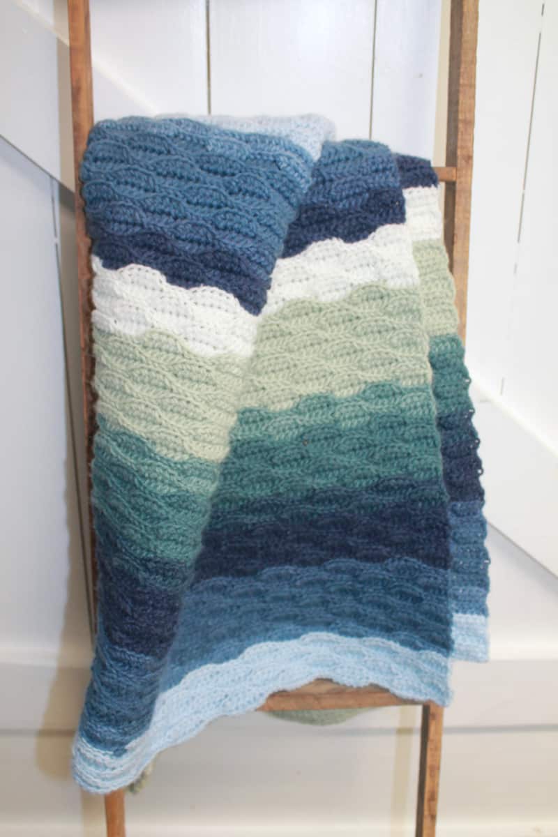 Free Modern Echo Waves Crochet Baby Blanket Pattern - A More Crafty Life