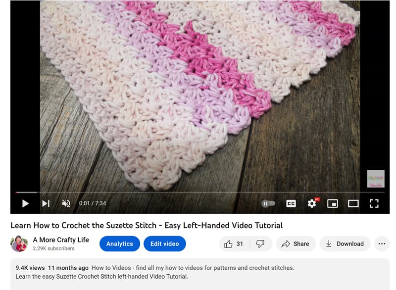 YouTube for Crocheting 100's of Patterns - A More Crafty Life