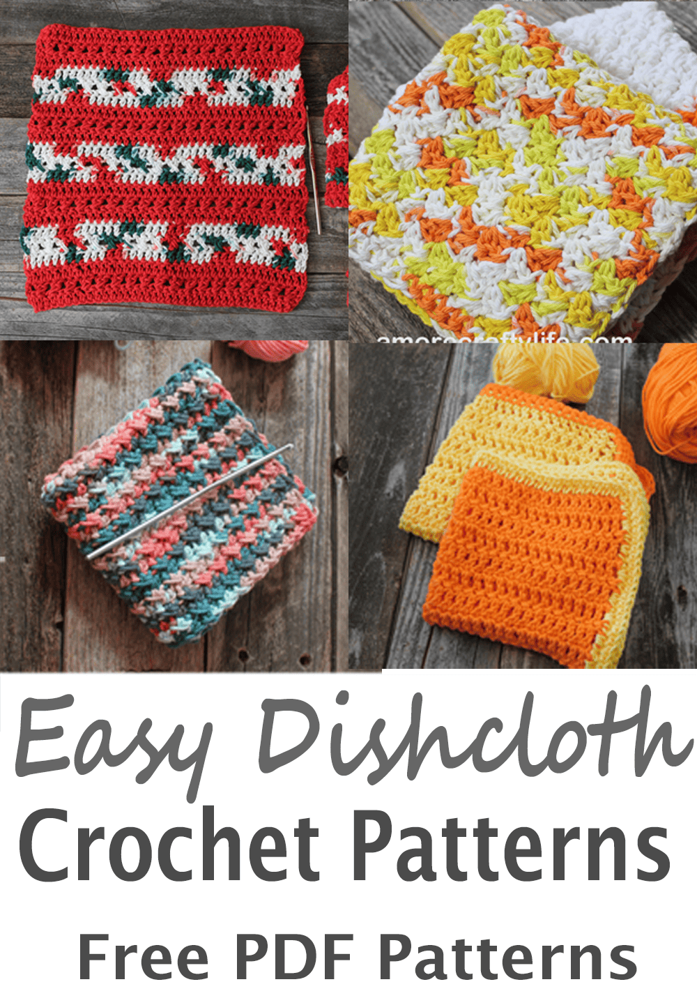 15 Easy Crochet Dishcloth Free Patterns for Beginners - A More Crafty Life
