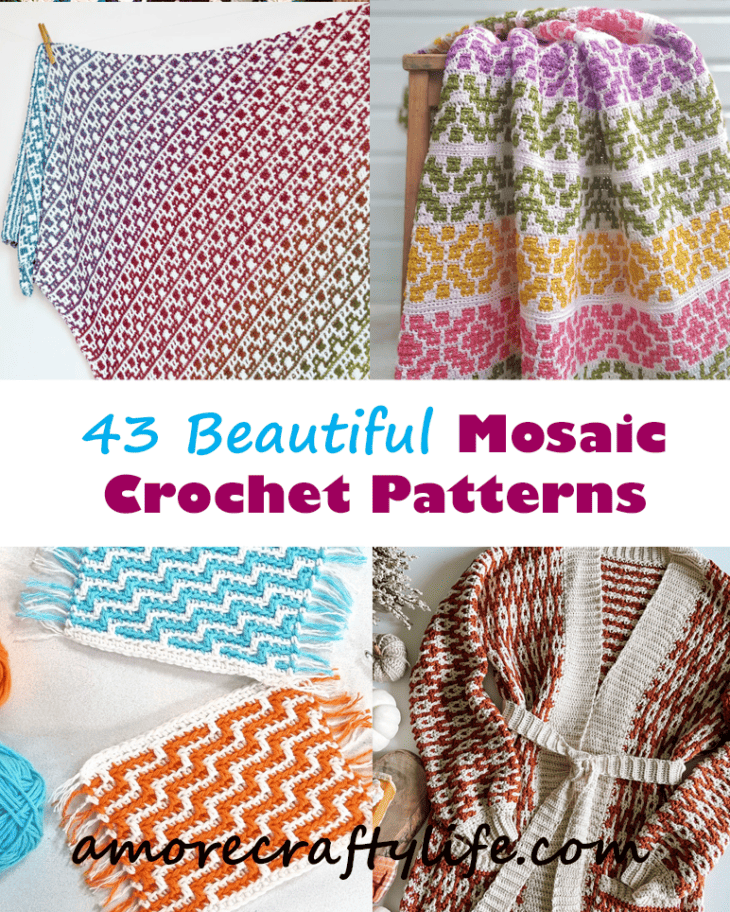 43 Beautiful Crochet Mosaic Patterns: Learn to Make - A More Crafty Life