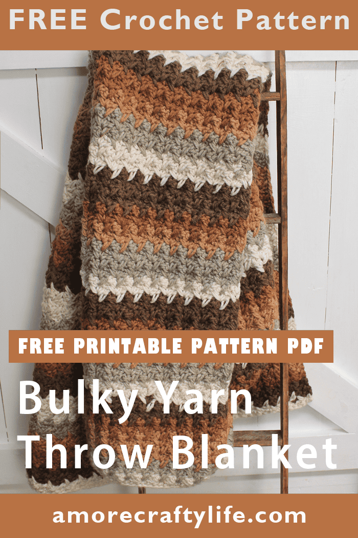 Bulky Yarn Blanket Crochet Pattern: Thick Coffee Shop Throw - A More ...