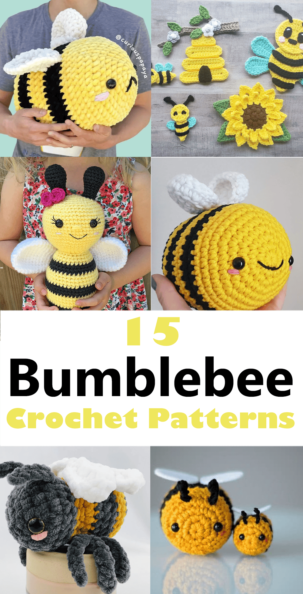 15 Cute Bumblebee Crochet Patterns: Quick Bee Projects - A More Crafty Life