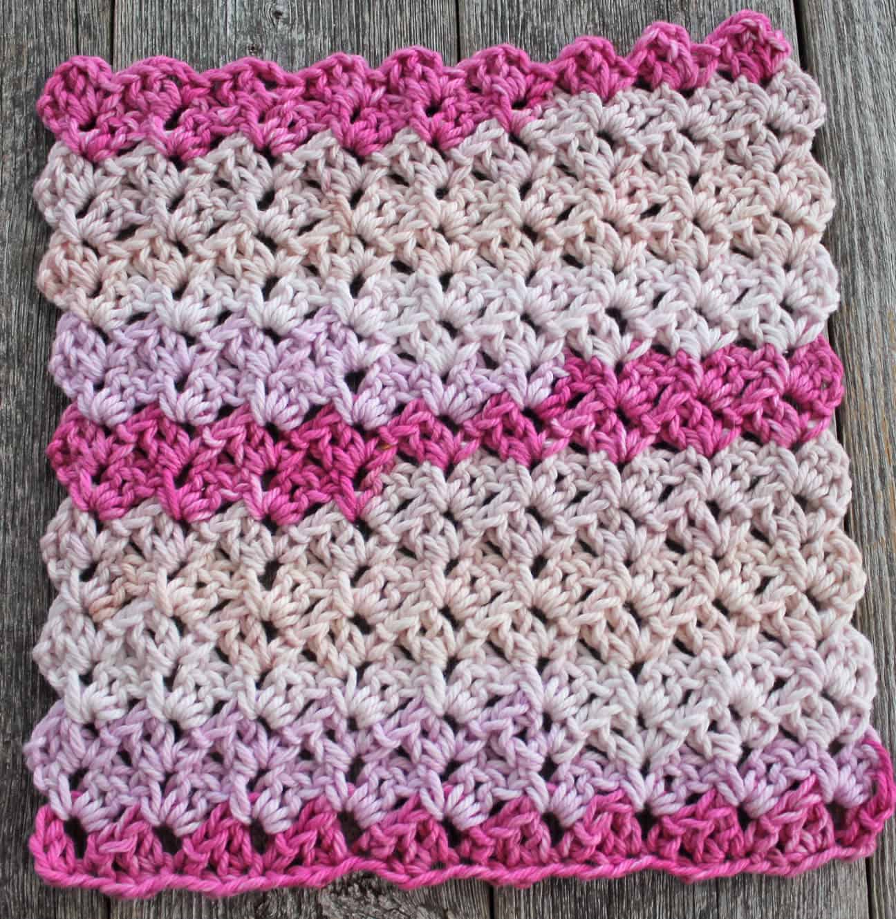 Tulip Stitch Crochet Pattern How To: Free Washcloth Pattern - A More Crafty Life