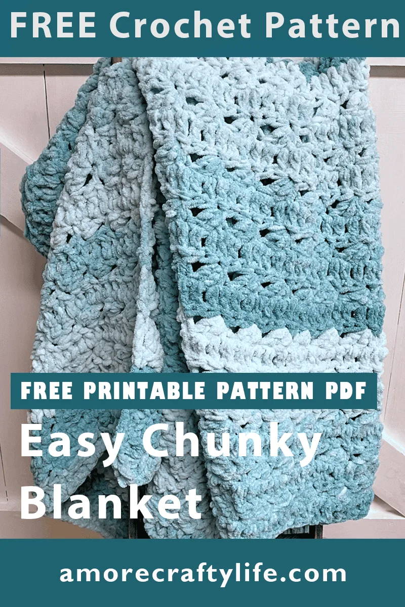 Quick Soft Blue Green Chenille Throw Crochet Blanket Pattern - A More ...
