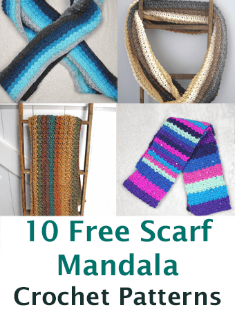 10 Beautiful Mandala Yarn Scarf Crochet Patterns to Make - A More ...