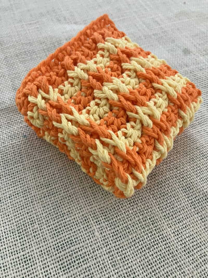 Make Easy Sunset Cotton Dishcloth Crochet Pattern Bar Stitch - A More ...